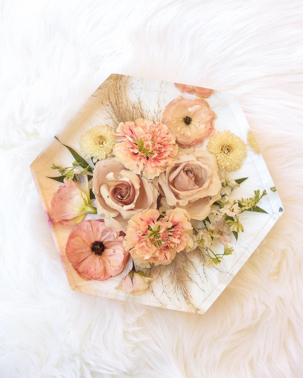 Custom Handmade Resin – White Poppy Preservation